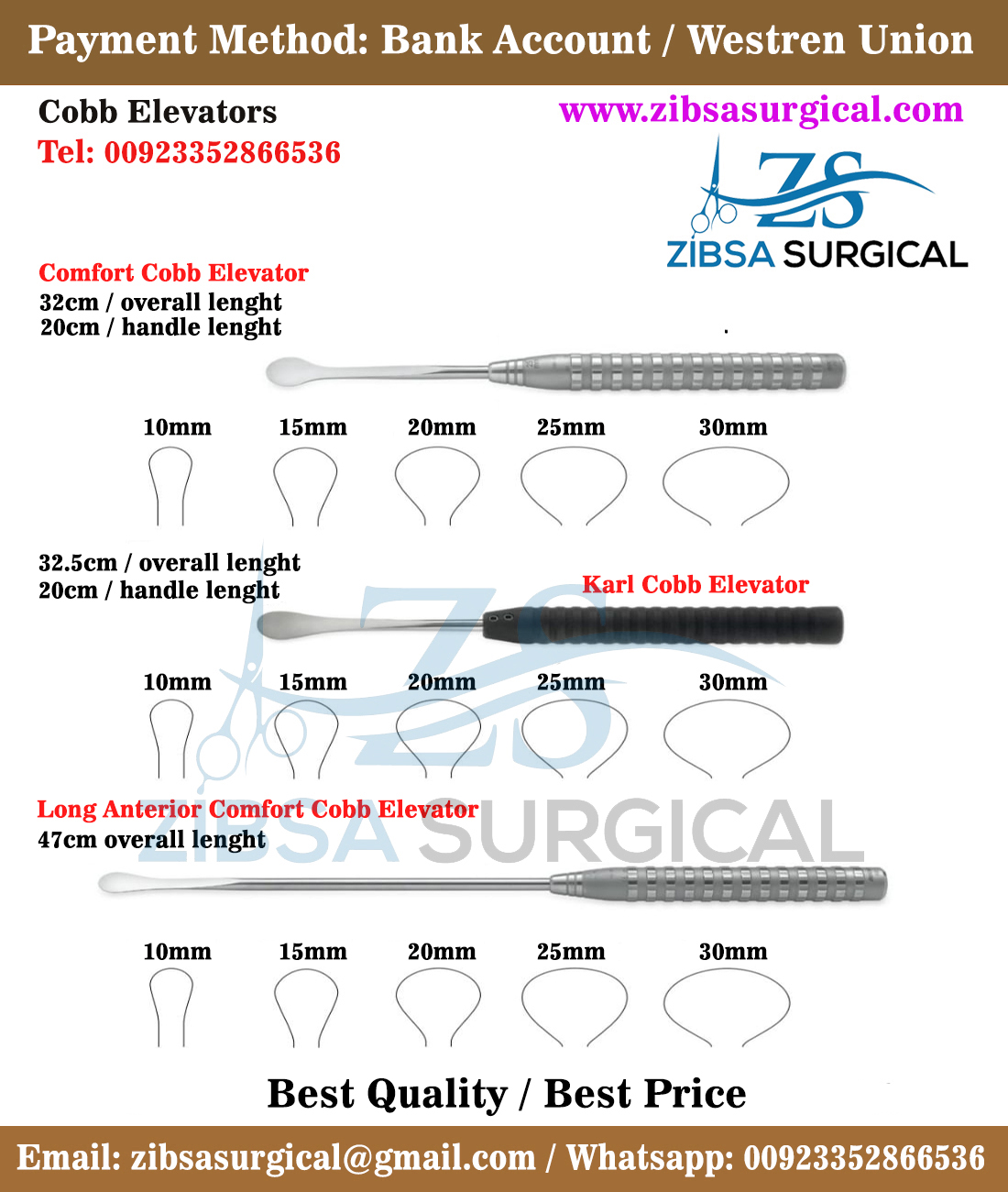 Cobb Elevators – Zibsa Surgical